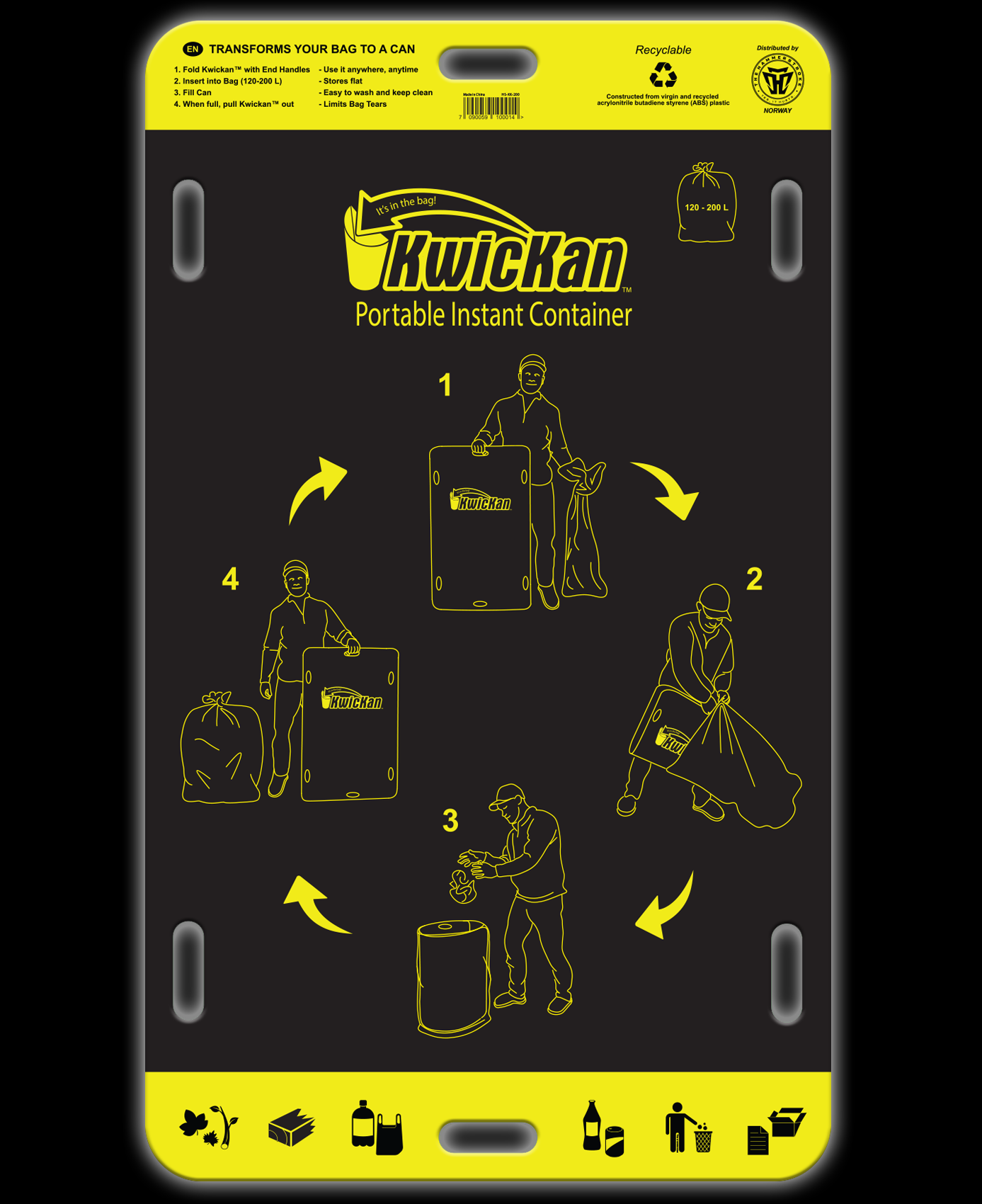 Sopsäckshållare Kwickan bär/vikbar 120-200 liter - Eggestrand AB